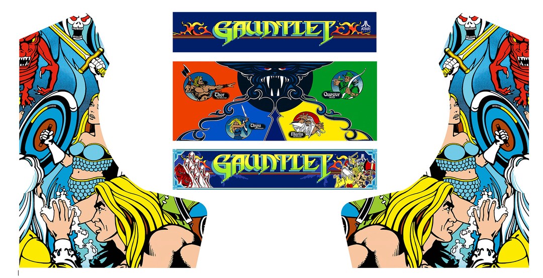 Gauntlet Bartop Arcade Side Art Arcade Cabinet Graphics Marquee CPO - Etsy