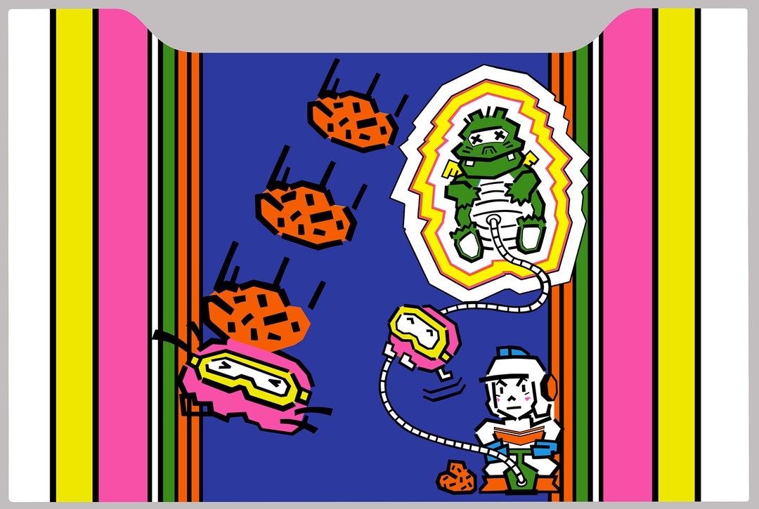 Dig Dug Arcade 1up Cabinet Riser Graphic Decal Sticker - Etsy