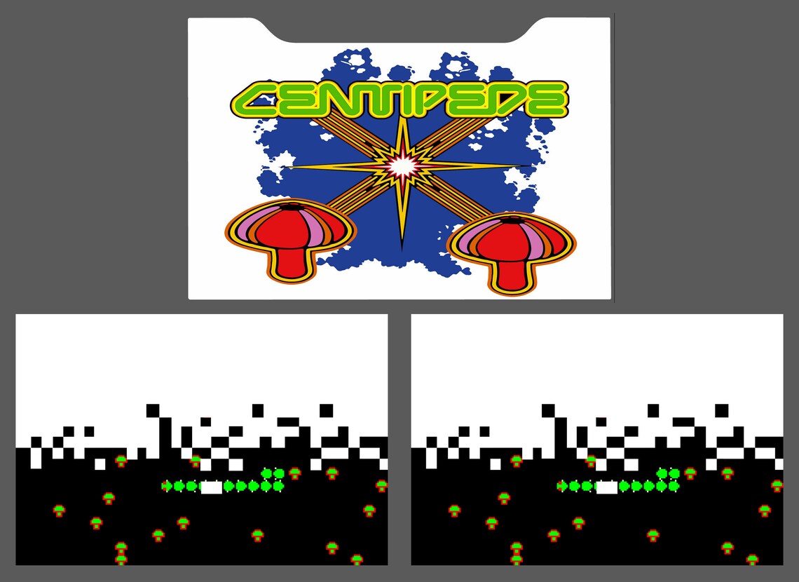 Centipede Arcade 1up Cabinet Riser Front Sides Graphics Decals | Etsy
