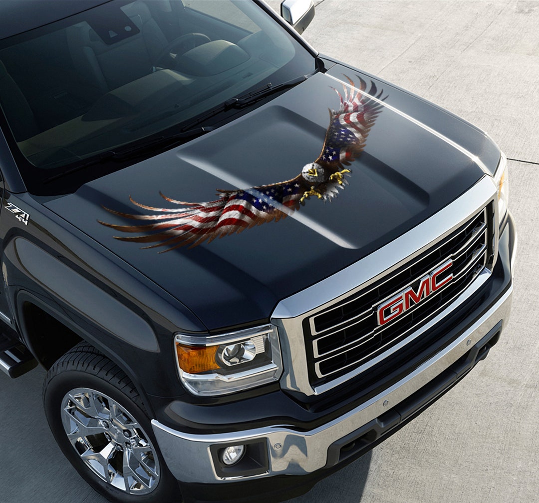 American Eagle Flag Truck Semi Rv Trailer Wall Window Decal Sticker ...