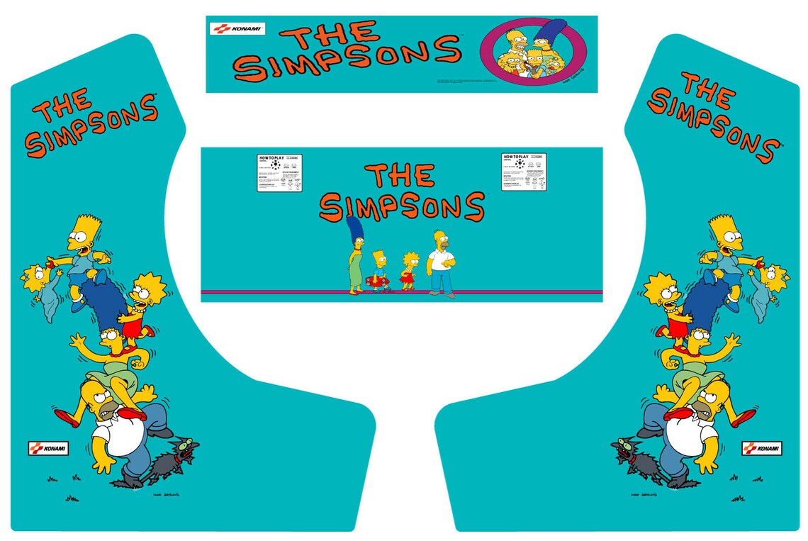 The Simpsons Bartop Arcade Side Art Arcade Cabinet Graphics - Etsy