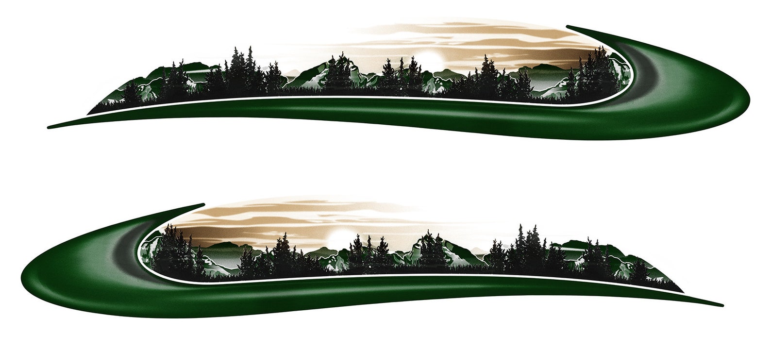 2 RV Trailer Camper Mountain Scene Graphics Decals Stripes | Etsy