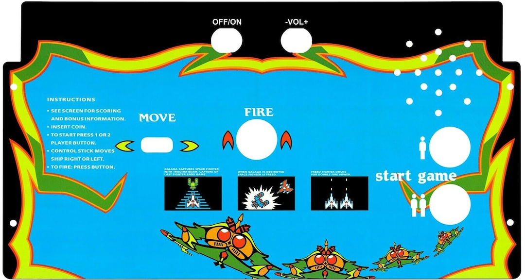 Arcade 1up Cabinet Galaga CPO Overlay Deck Protector Sticker Decal - Etsy