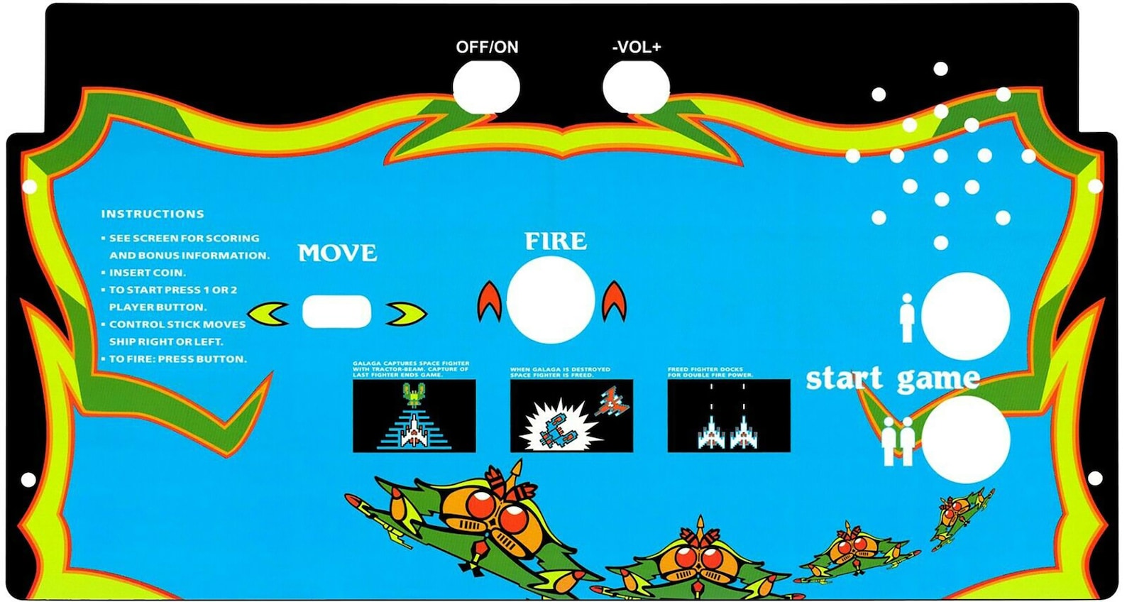 Arcade 1up Cabinet Galaga CPO Overlay Deck Protector Sticker Decal - Etsy