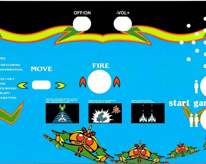 Arcade 1up Cabinet Galaga CPO Overlay Deck Protector Sticker Decal - Etsy