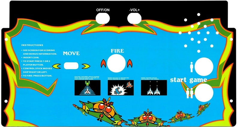 Arcade 1up Cabinet Galaga CPO Overlay Deck Protector Sticker Decal - Etsy
