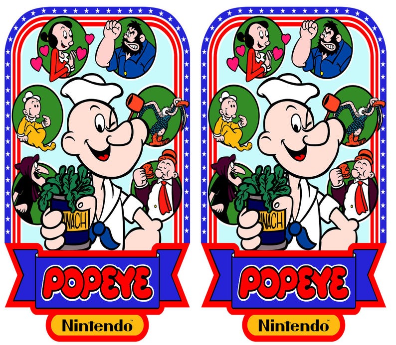 Popeye Arcade Side Art Panels Cabinet Graphics Stickers - Etsy