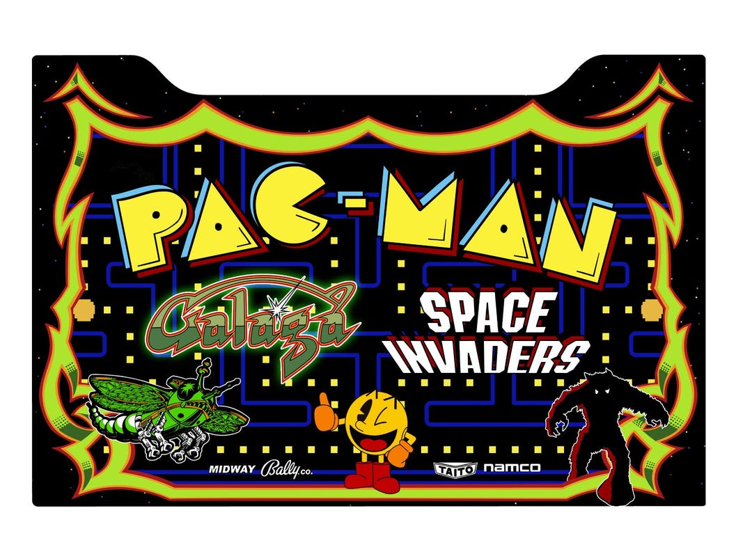 Multicade Galaga Space Invaders Logo Arcade 1up Cabinet Riser Graphics ...