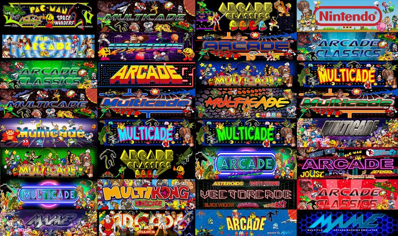 Mame Multicade Classics Side Art Arcade Cabinet Graphics Decals ...