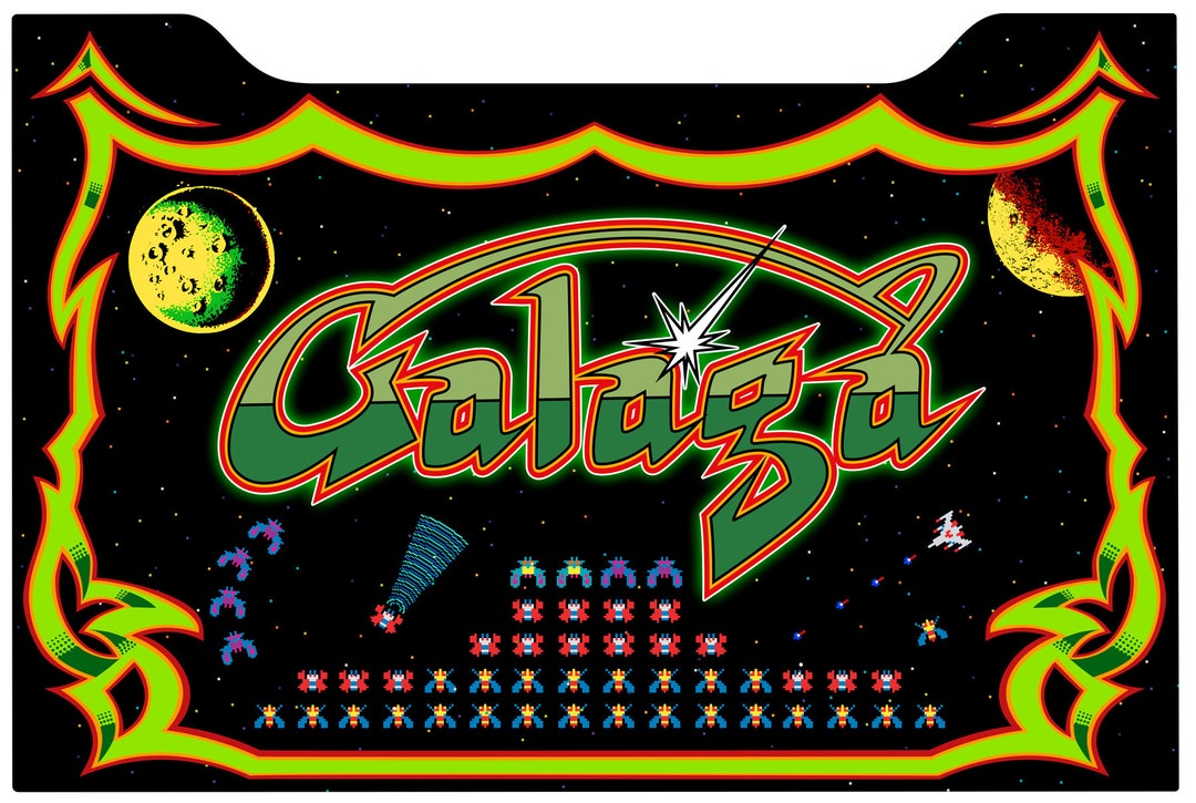 Galaga Arcade 1up Cabinet Riser Graphic Decal Sticker - Etsy