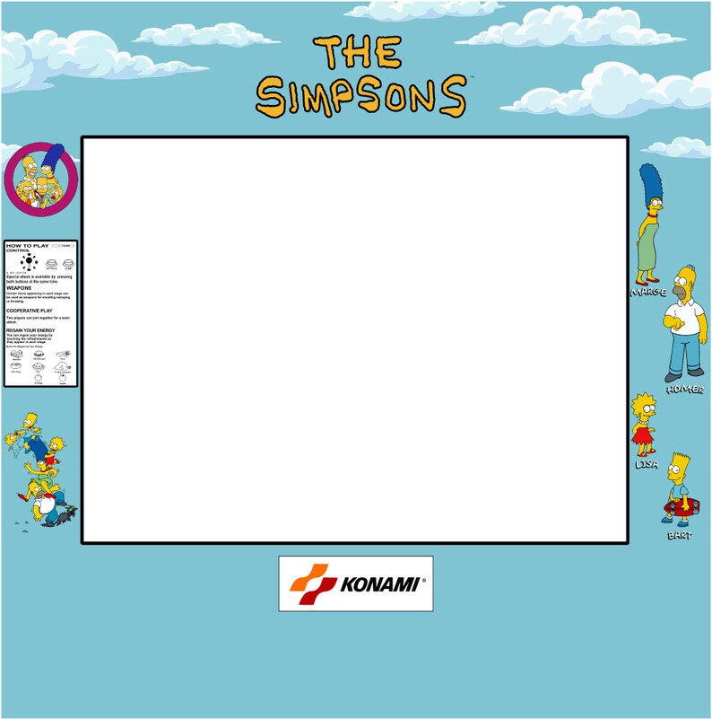Arcade 1up Simpsons Arcade Bezel Graphic Sticker - Etsy