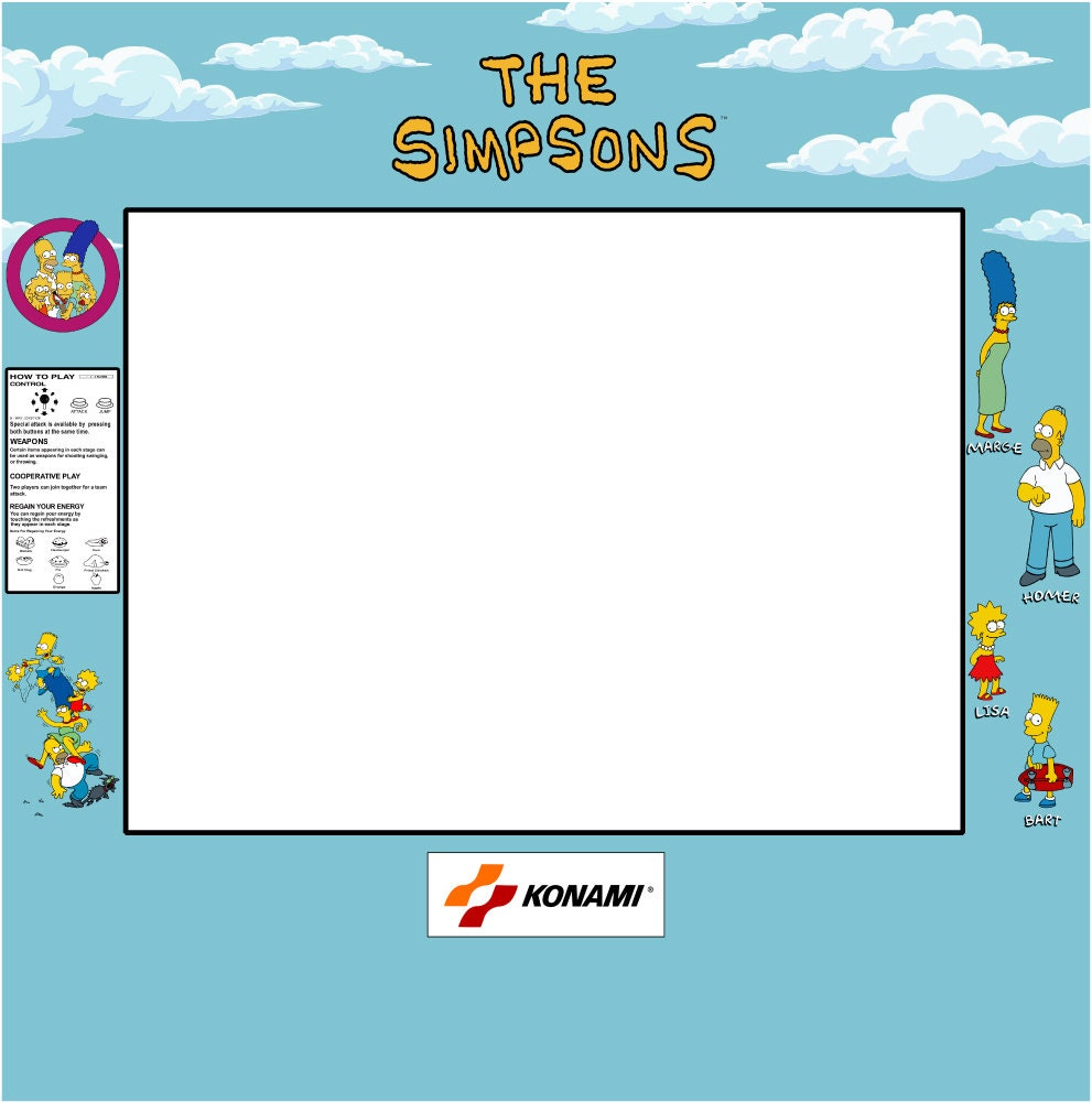 Arcade 1up Simpsons Arcade Bezel Graphic Sticker - Etsy