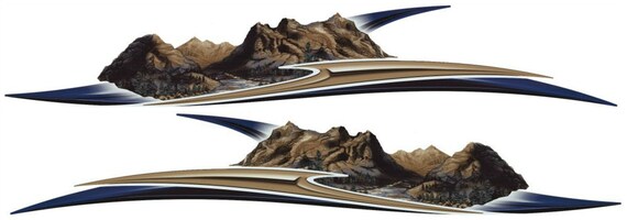 2 RV Trailer Keystone Montana Mountain Scene Decal Graphic - Etsy