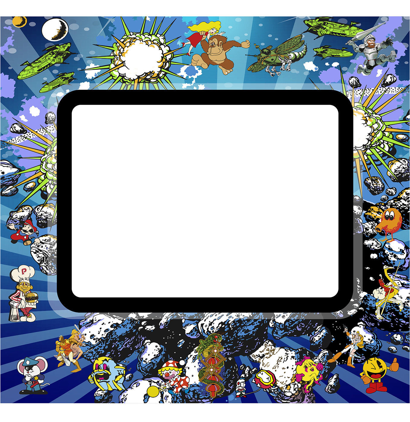 Mame Multicade Classics Arcade Cabinet Monitor Bezel Graphics Decals ...