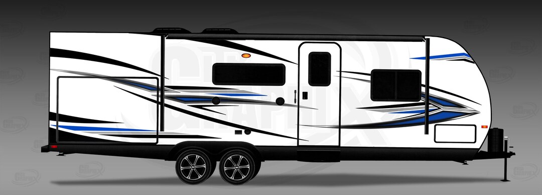 RV, Trailer, Camper, Motorhome Large Vinyl Decals/graphics Kit-k-0010bl ...
