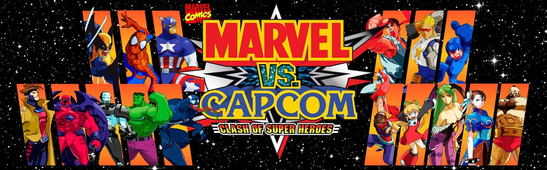 MVC Marvel Vs Capcom Arcade Multicade Marquee for Reproduction Header ...