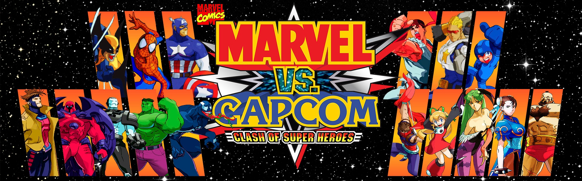 MVC Marvel Vs Capcom Arcade Multicade Marquee for Reproduction Header ...
