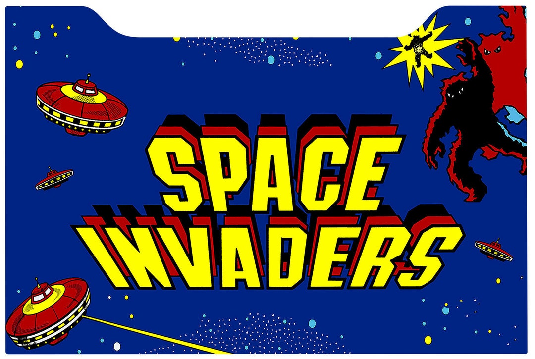 Space Invaders Arcade 1up Cabinet Riser Graphic Decal Sticker - Etsy