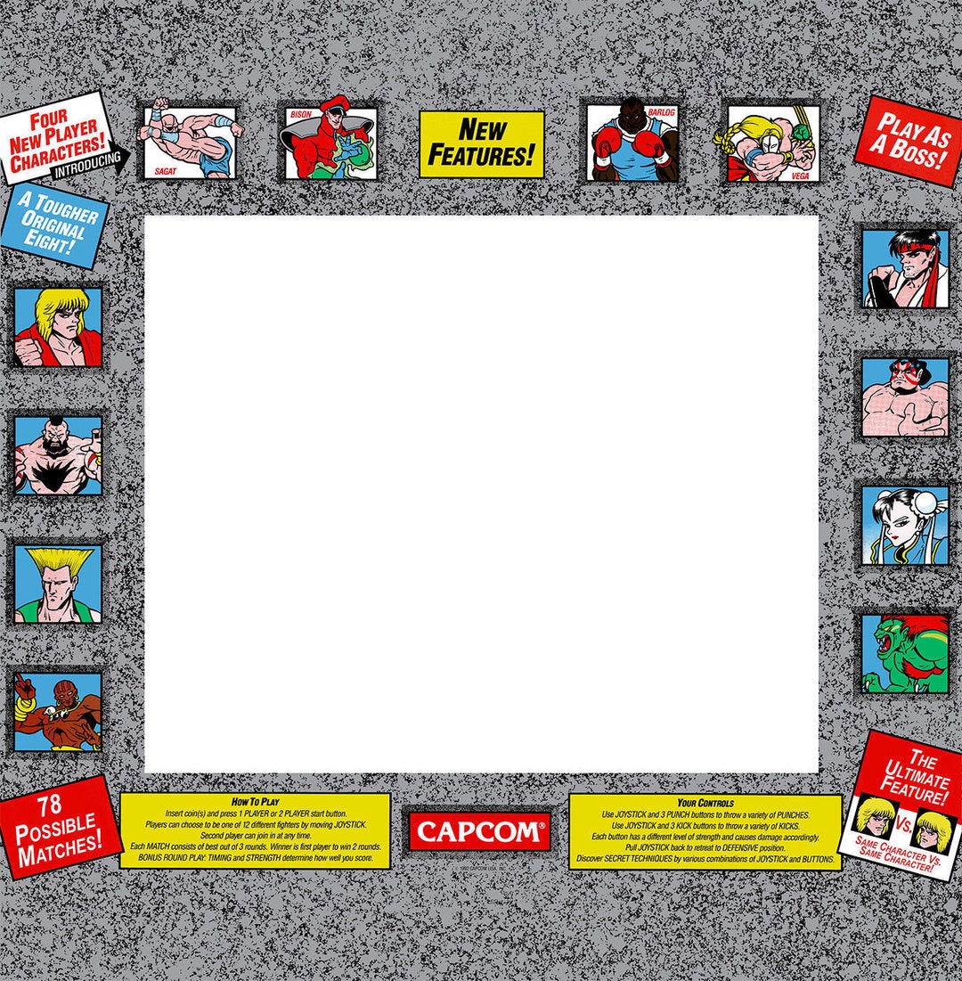 Street Fighter 2 Champion Edition Arcade Cabinet Graphic Bezel - Etsy