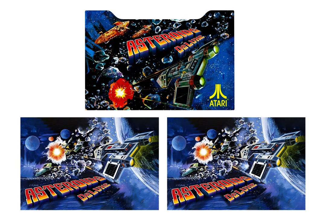 Asteroids Deluxe Arcade 1up Cabinet Riser Graphics Decals Stickers - Etsy