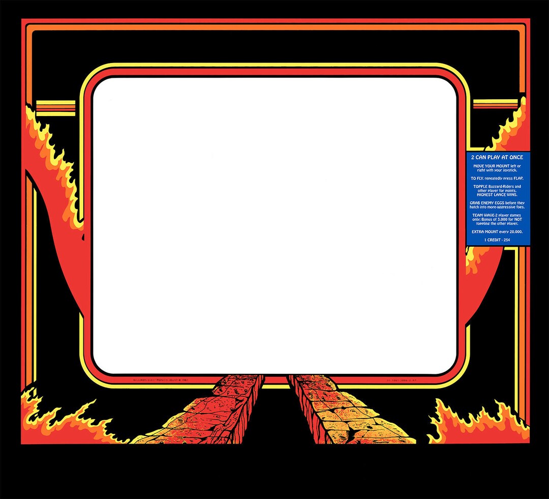 Joust Arcade Monitor Bezel Sticker Decal - Etsy