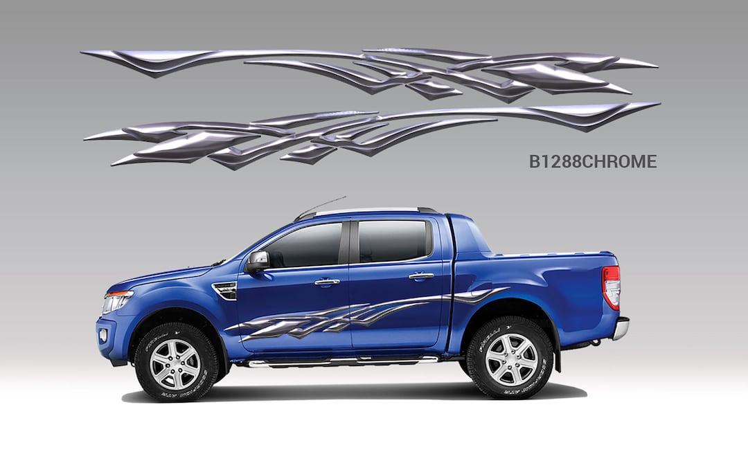 2 Car Truck Side Decals Graphics Stripes Vinyl #b1288chrome - Etsy