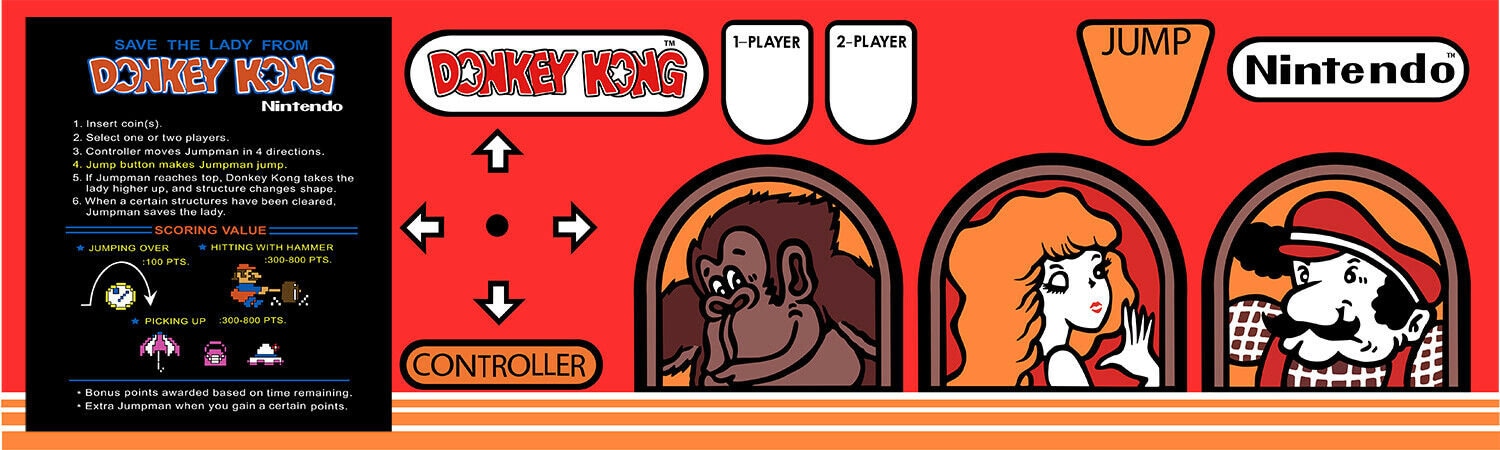 Donkey Kong Arcade CPO Control Panel Sticker Graphic Decal - Etsy
