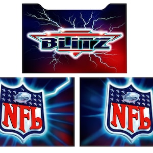 NFL Blitz Arcade 1up Cabinet Riser Front Sides Graphics Decals Stickers ...