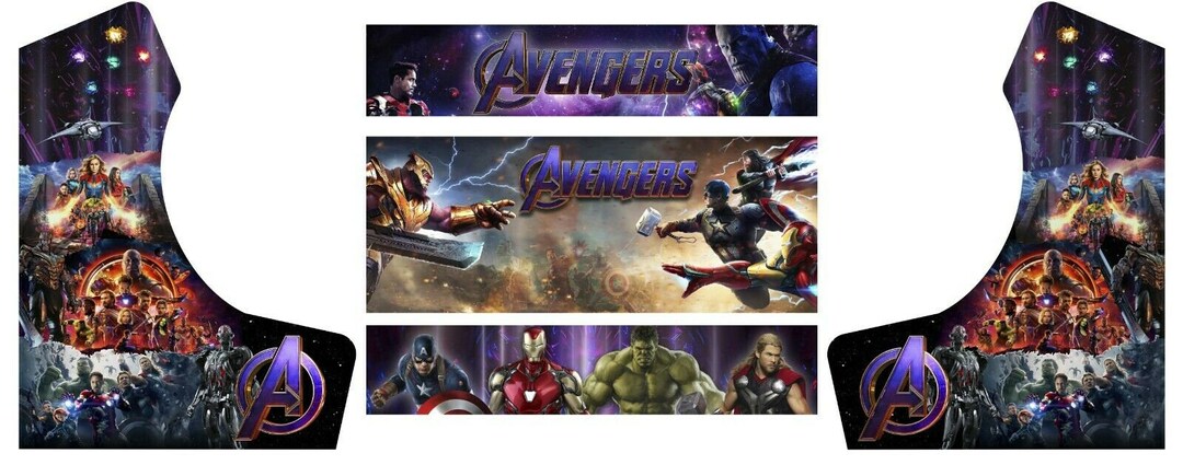 Marvel Avengers Bartop Arcade Side Art Arcade Cabinet Graphics Marquee ...