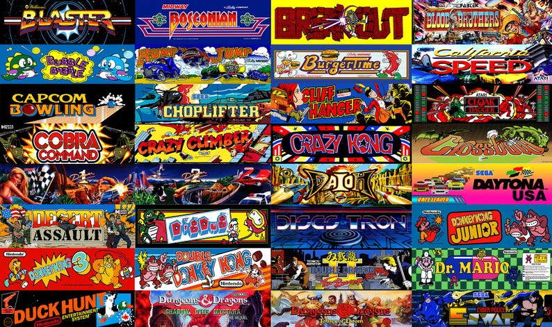 Mame Multicade Classics Side Art Arcade Cabinet Graphics Decals ...