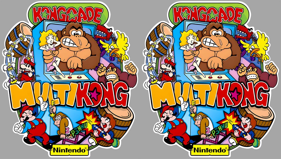Donkey Kong Multikong Arcade Cabinet Graphics for Reproduction Side Art ...