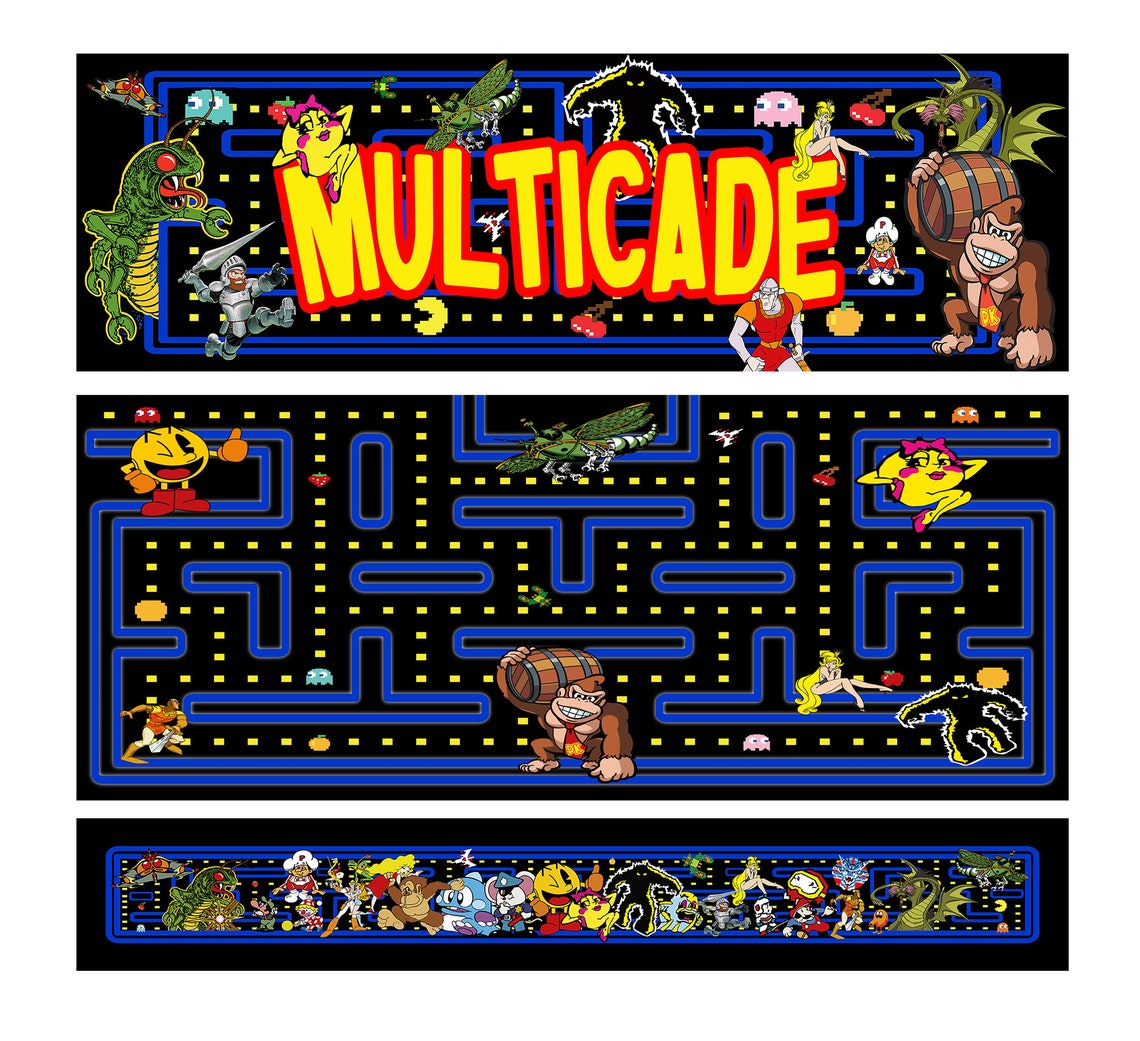 Micro Center Bartop Multicade Arcade Cabinet Graphics Stickers Marquee ...