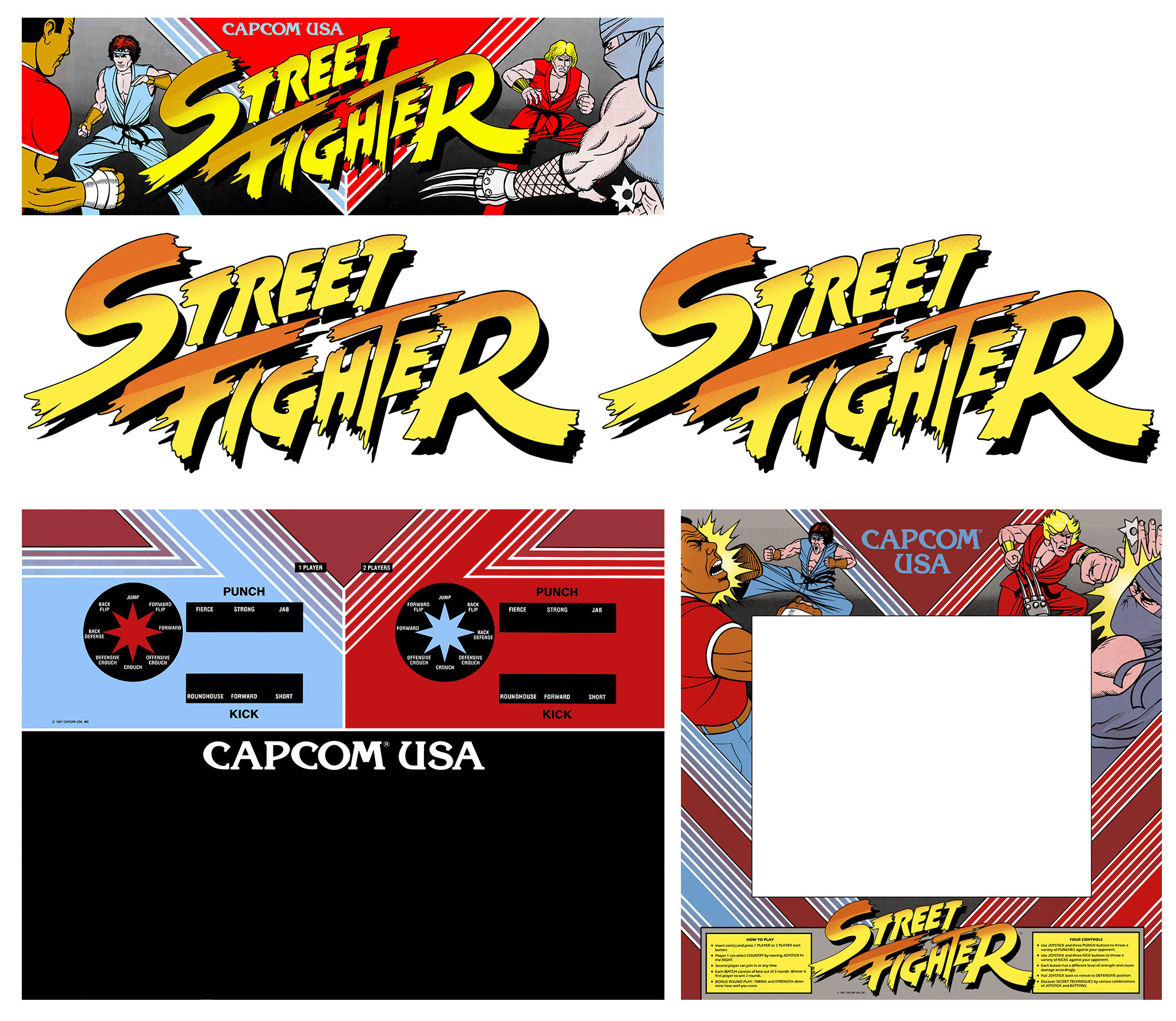 Street Fighter Arcade Cabinet Graphics Marquee/ Cpo/sideart/ | Etsy