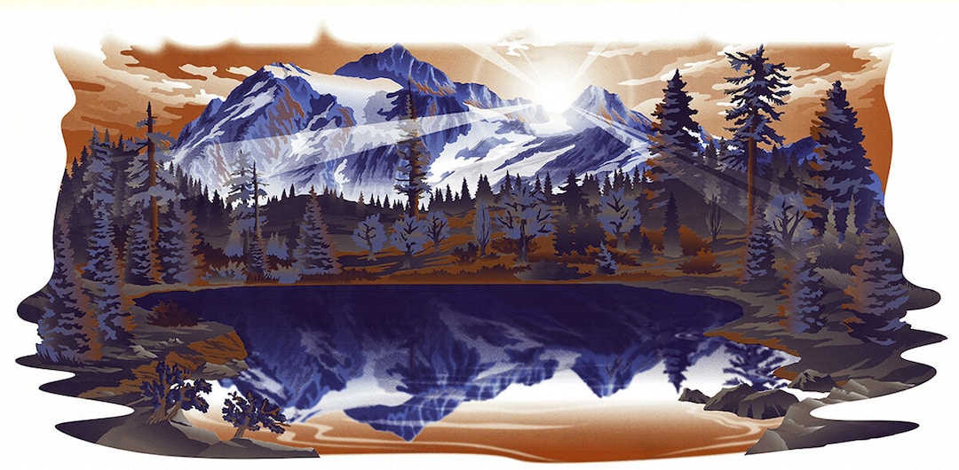 1 RV Trailer North Trail Mountain Scene Decal Graphic-725 - Etsy