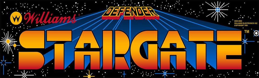 Defender Stargate Arcade Marquee for Reproduction Header/backlit Sign ...