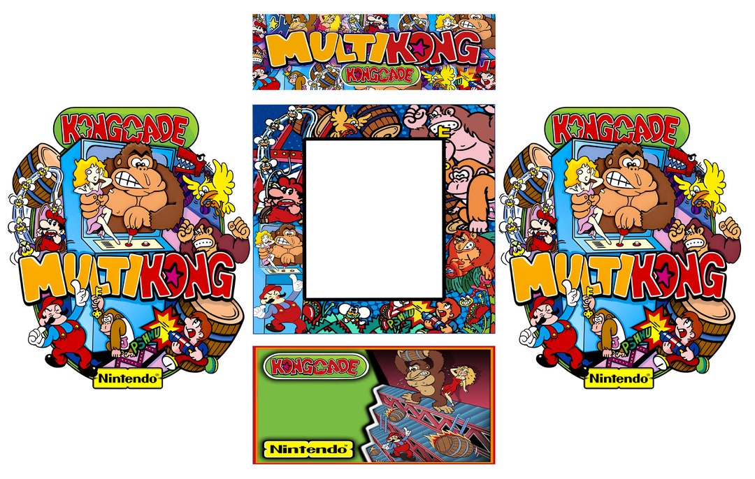 Donkey Kong Multikong Multicade Arcade Cabinet Graphics Bezel Marquee ...