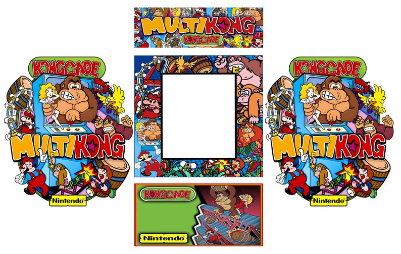 Donkey Kong Multikong Multicade Arcade Cabinet Graphics Bezel Marquee ...