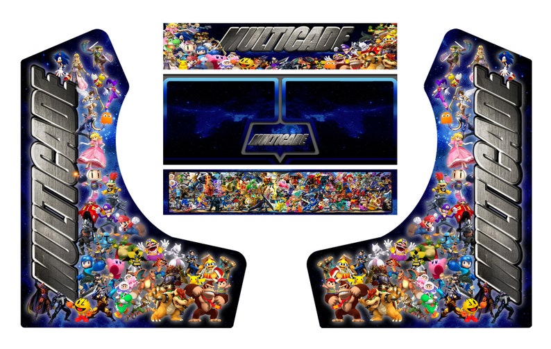 Arcade Classics Multicade Bartop Cabinet Graphics Decals Stickers Set ...