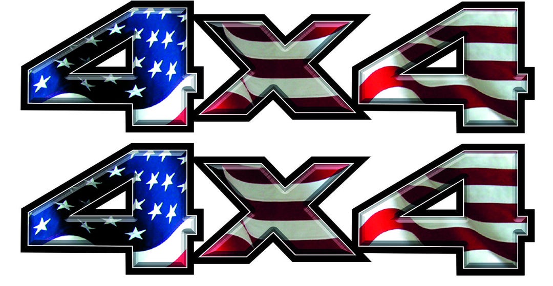 Pair 4x4 American Flag Chevy Dodge Ford Bed Decals Stickers Truck-t-41 ...