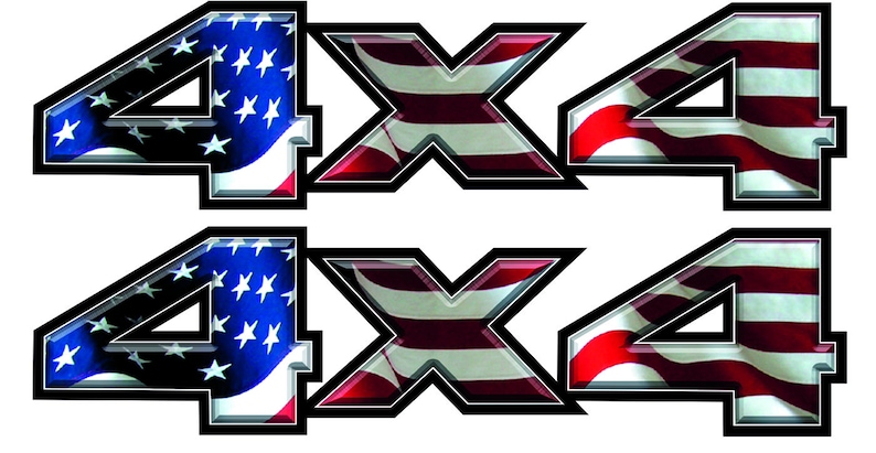 Pair 4x4 American Flag Chevy Dodge Ford Bed Decals Stickers Truck-t-41 ...