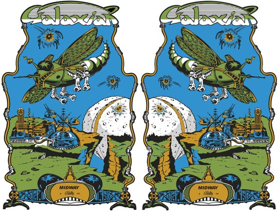 Galaxian Side Arcade Art Panels Cabinet Graphics Stickers | Etsy