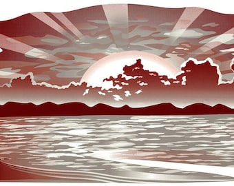 2 RV Trailer Camper Mountain Scene Graphics Decals Stripes | Etsy