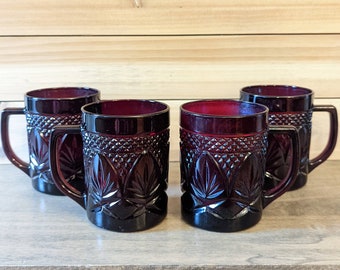 Ruby Red Glass Mugs - Etsy