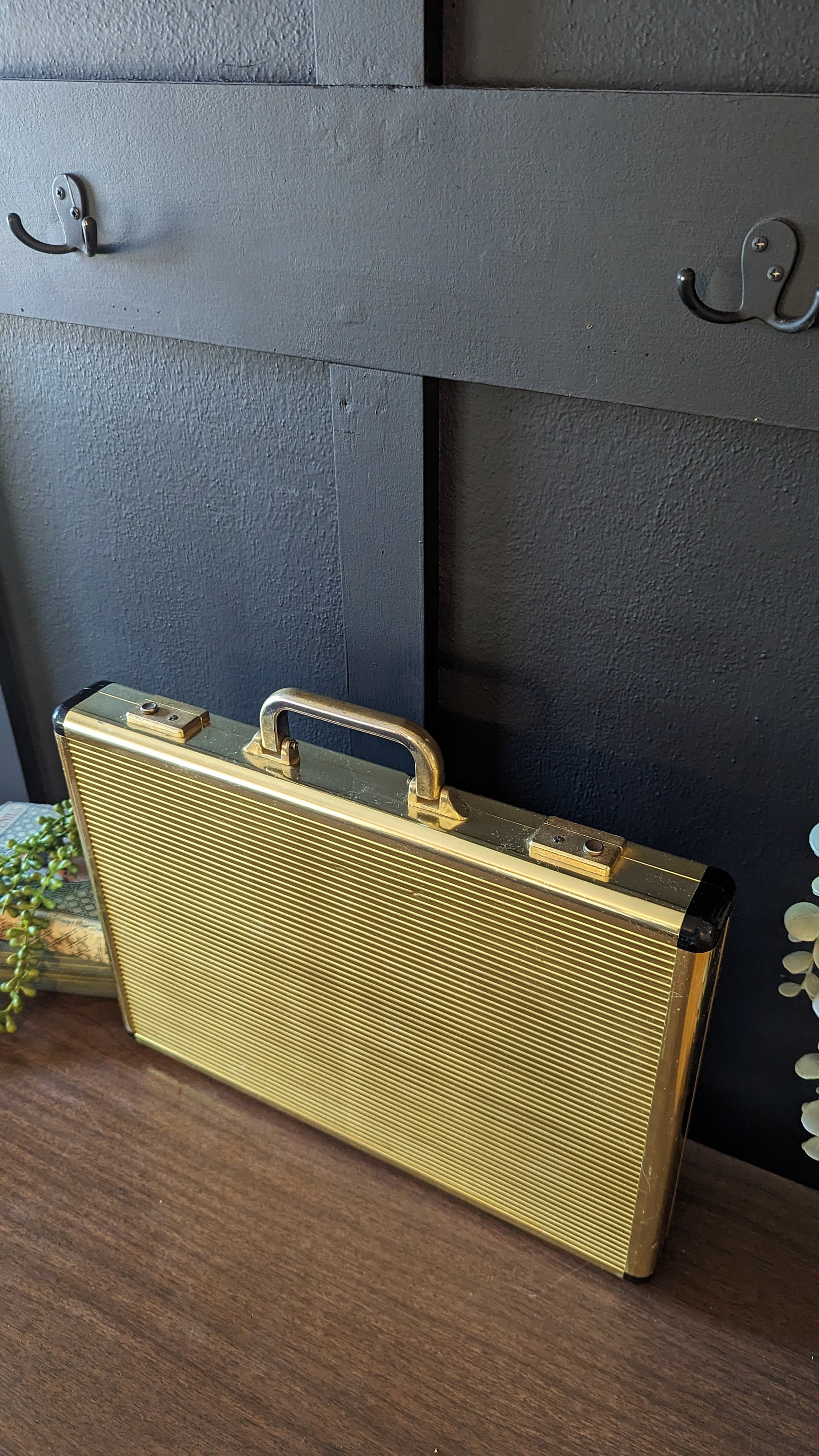 Vintage Gold Metal Briefcase Vintage Gold Textured Briefcase - Etsy