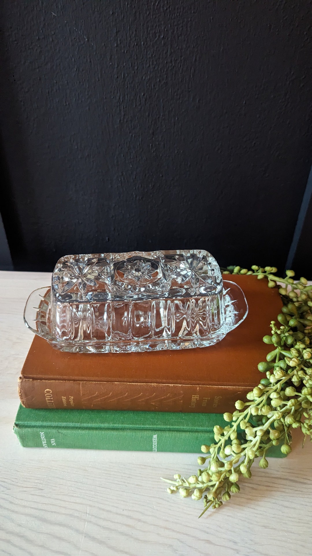 Vintage Pressed Glass Butter Dish, Vintage Butter Dish, Timeless Butter ...