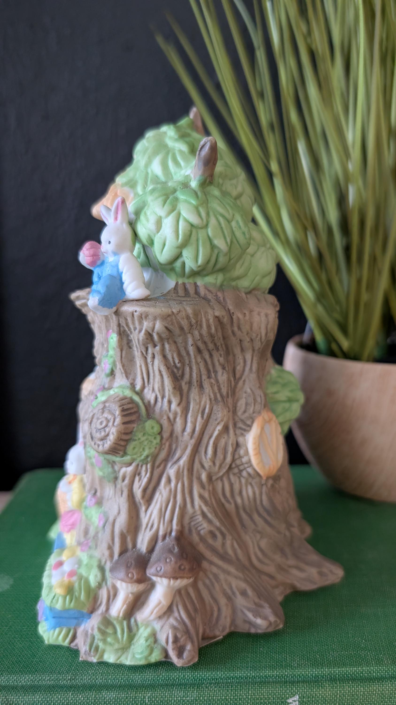 Vintage Porcelain Easter Village Tree Trunk Cottage, Vintage Easter ...