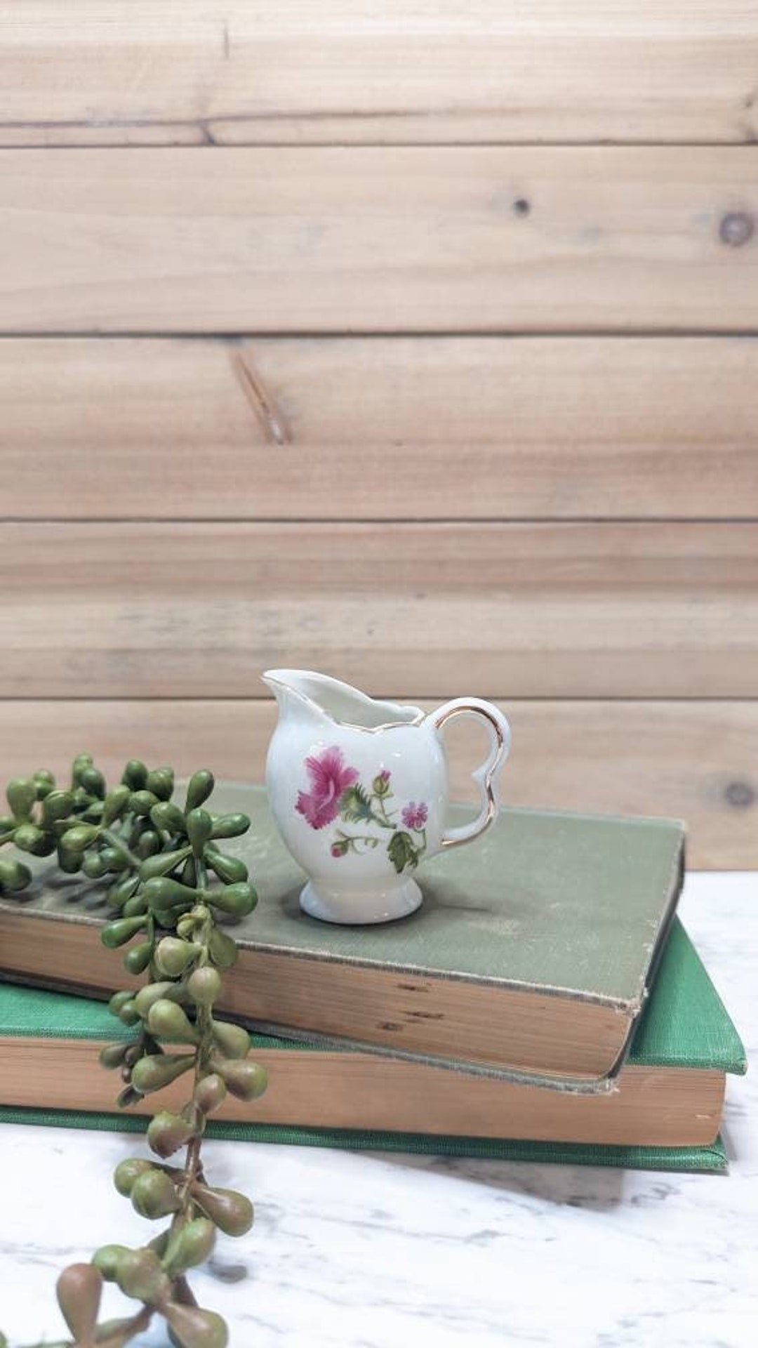 Miniature Stoneware Rose Pitcher, Vintage Mini Pitcher, Vintage ...