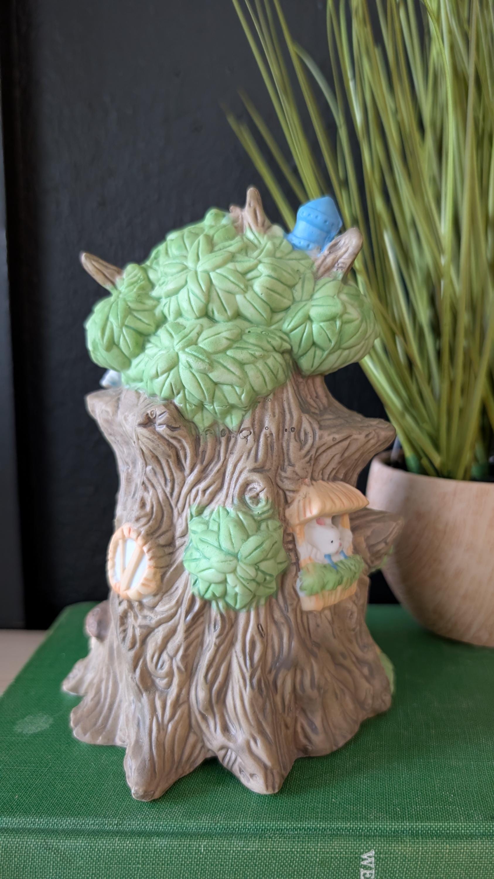 Vintage Porcelain Easter Village Tree Trunk Cottage, Vintage Easter ...