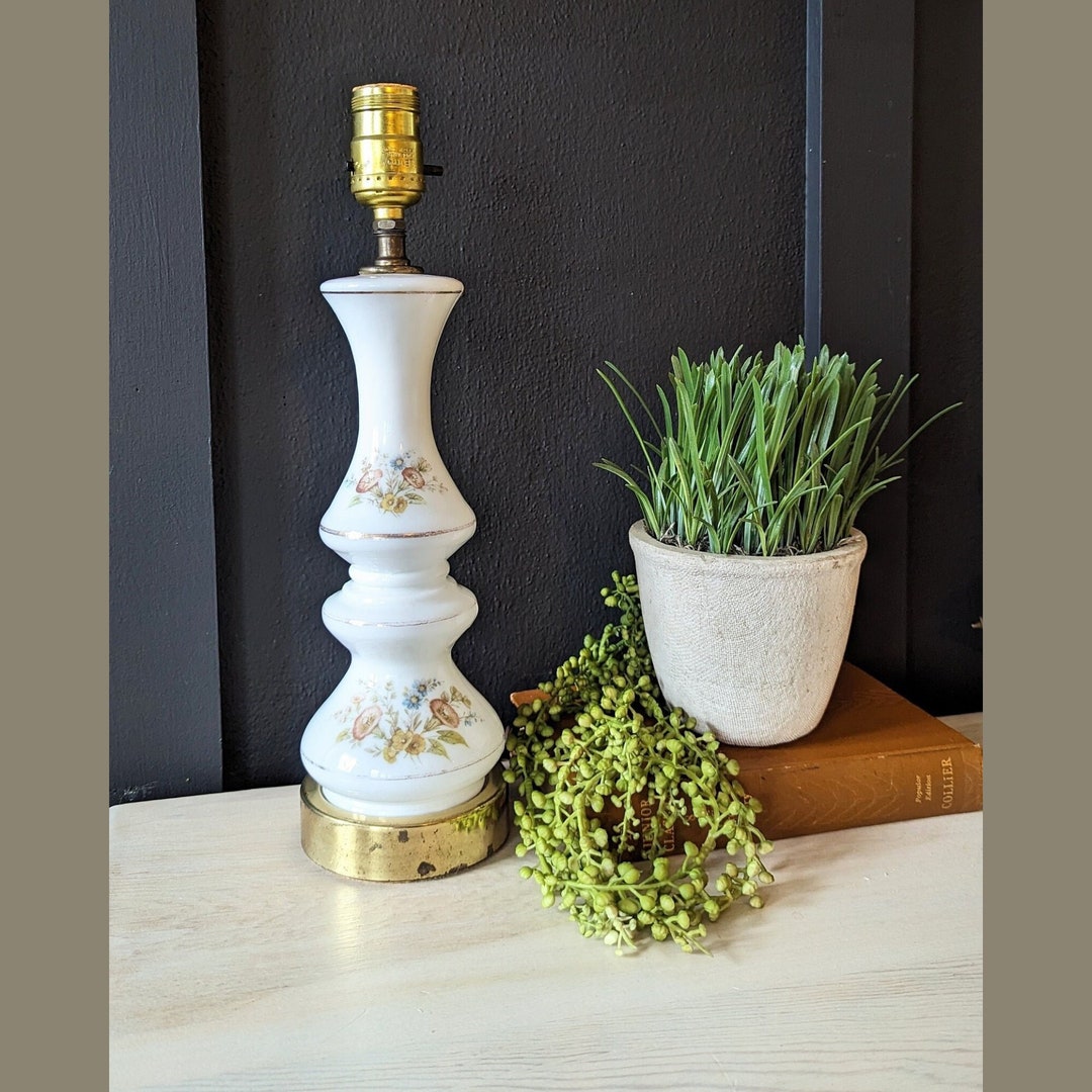 Midcentury Ceramic Floral Lamp, Vintage Ceramic Feminine Lamp, Vintage ...