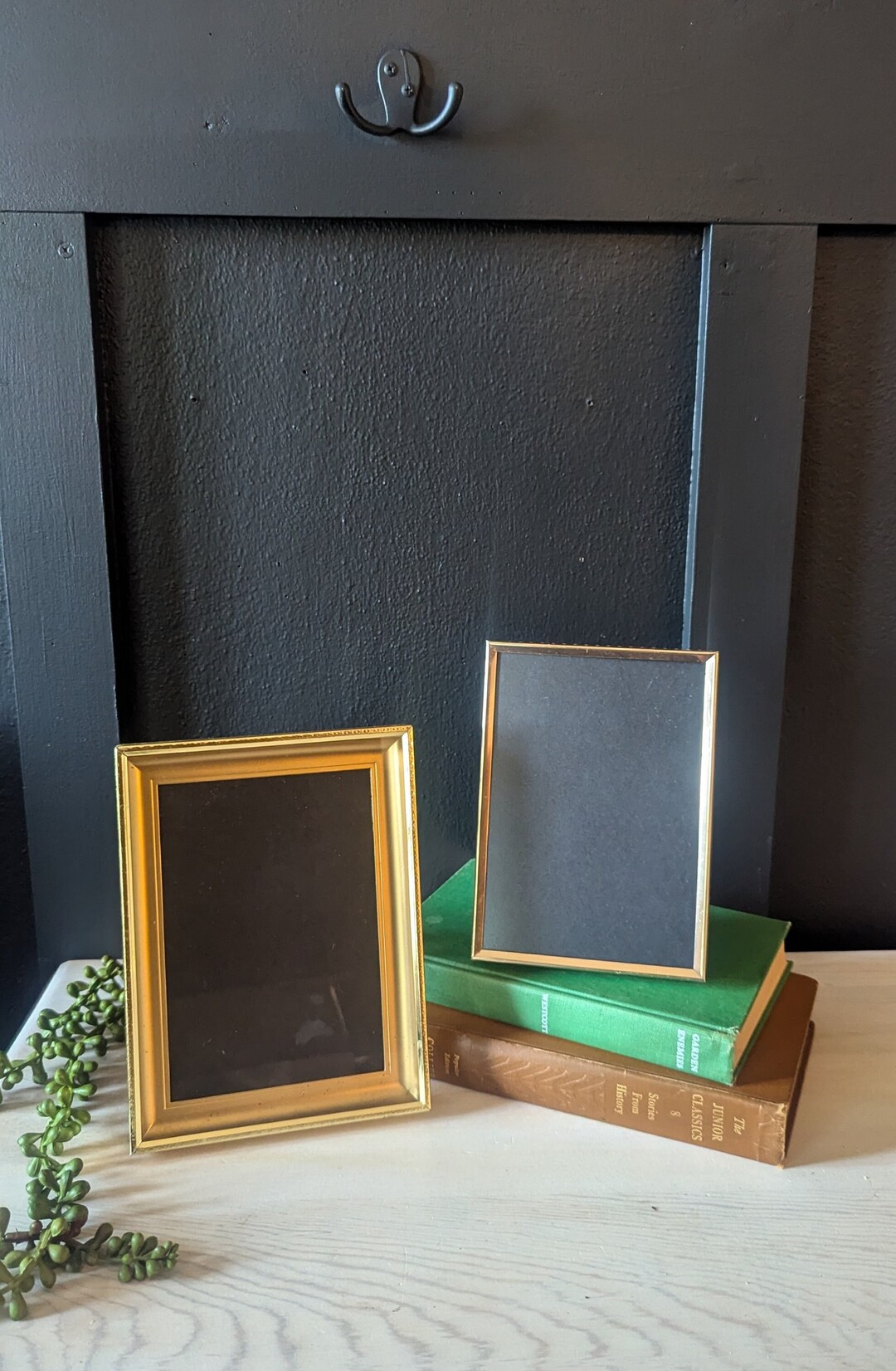 Midcentury Brass Style Frame Bundle of 2 Unique Frames, Brass Frame Set ...
